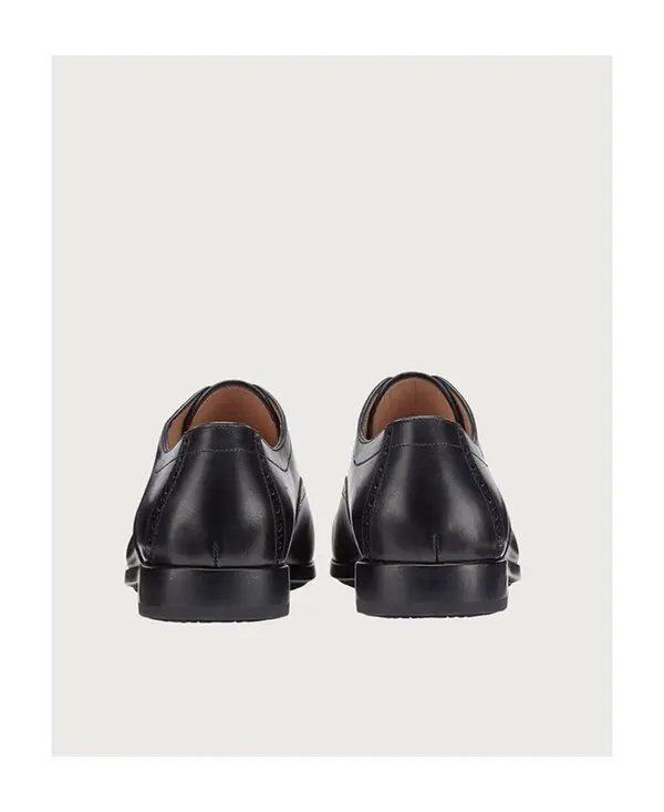 FERRAGAMO Lace-up Perforated Business Dress Shoes - Black