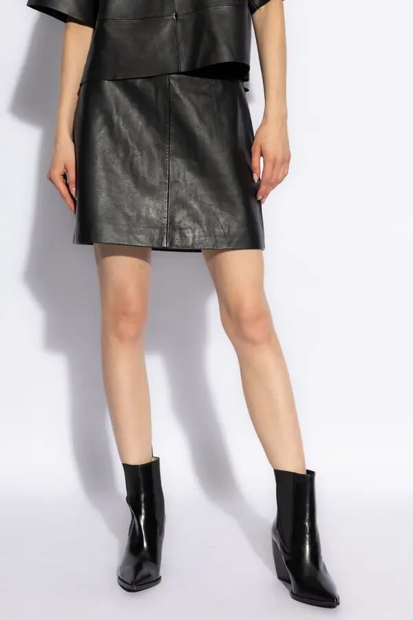 ALLSAINTS Renai Leather Mini Skirt
