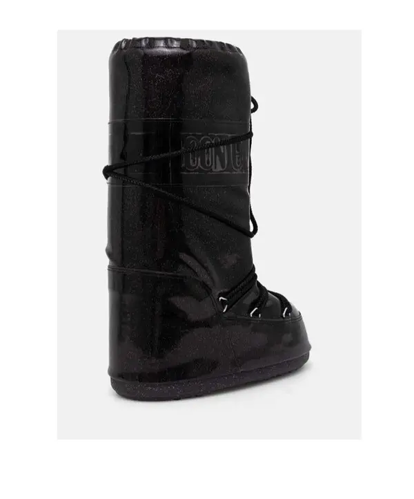 Moon Boot Icon Glitter Padded Snow Boots - Black