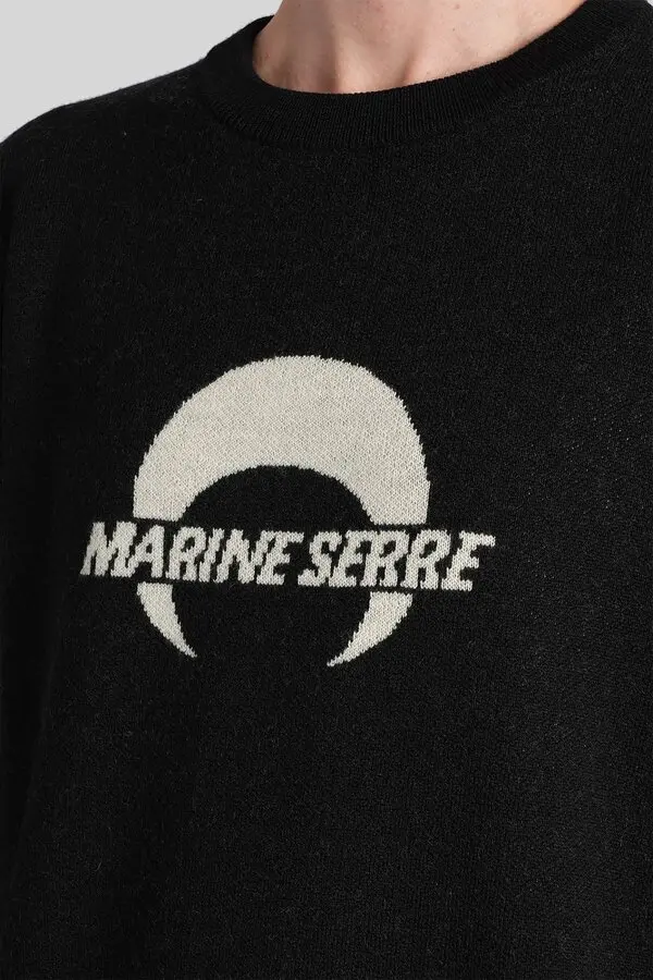 MARINE SERRE Logo Intarsia Crewneck Knitted Jumper