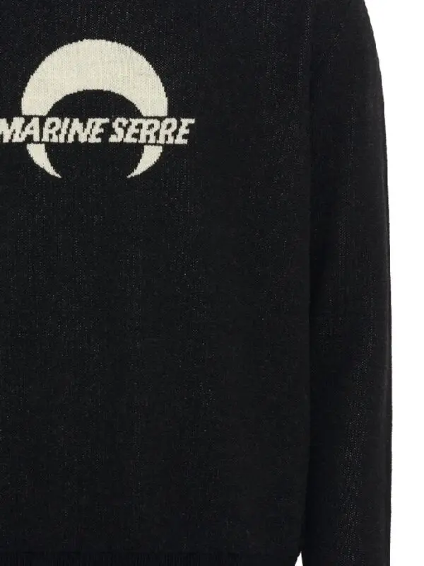 MARINE SERRE Logo Intarsia Crewneck Knitted Jumper