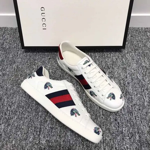 Gucci Ace Wolf Printed Skate Sneakers