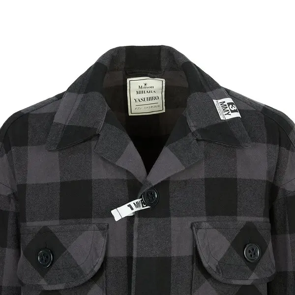 Mihara Yasuhiro Checked Long Sleeve Jacket - Black