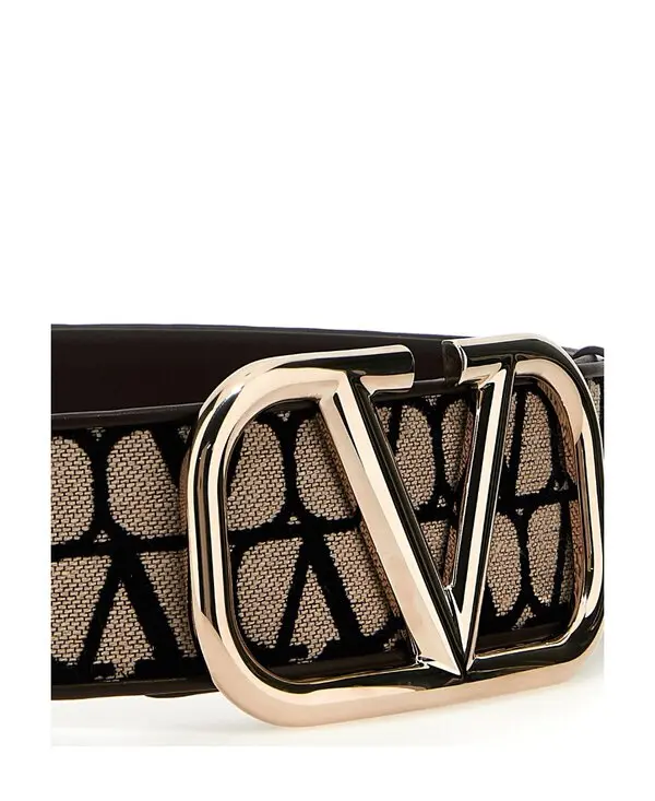 Valentino Garavani Toile Iconographe Vlogo Plaque Belt