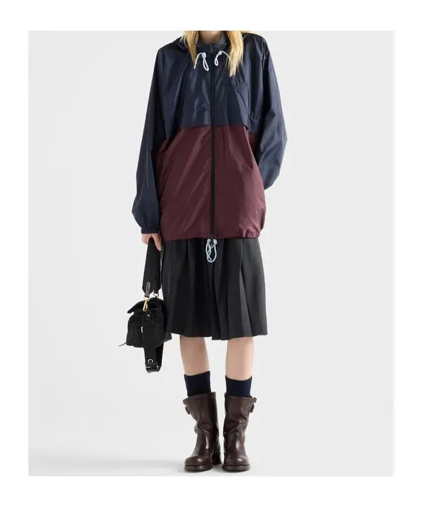 Prada Zip-up Blouson Jacket With Logo Detail