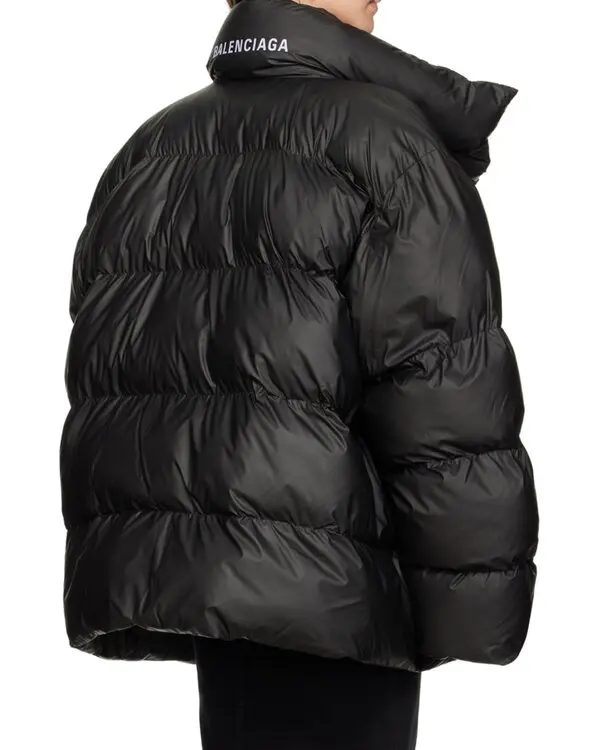 Balenciaga Wrap Puffer Jacket With High Standing Collar
