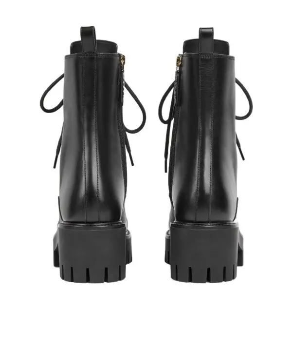 Gucci Gg Embossed Lace-up Ankle Boots