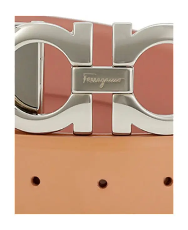 FERRAGAMO Metal Buckle Belt - Nude