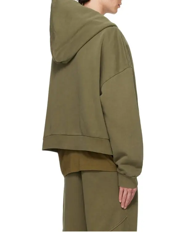 ENTIRE STUDIOS Drop Shoulder Zipped Hoodie - Green