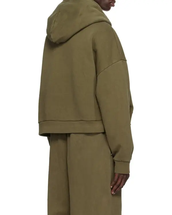 ENTIRE STUDIOS Drop Shoulder Zipped Hoodie - Green