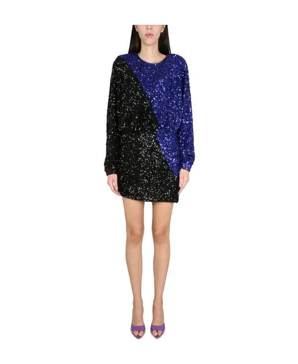 ROTATE BY BIRGER CHRISTENSEN Long Sleeve Sequin Mini Dress