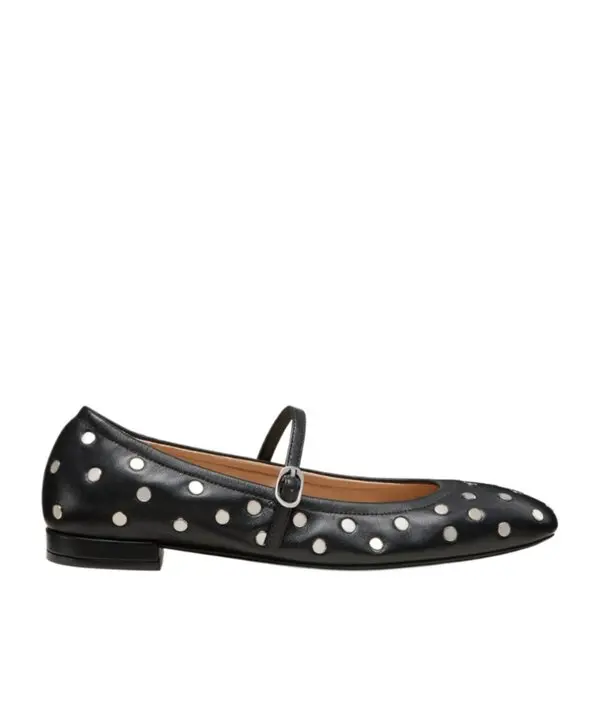 STUART WEITZMAN Claris Stud Ballerina Flats - Black
