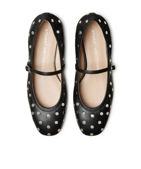 STUART WEITZMAN Claris Stud Ballerina Flats - Black
