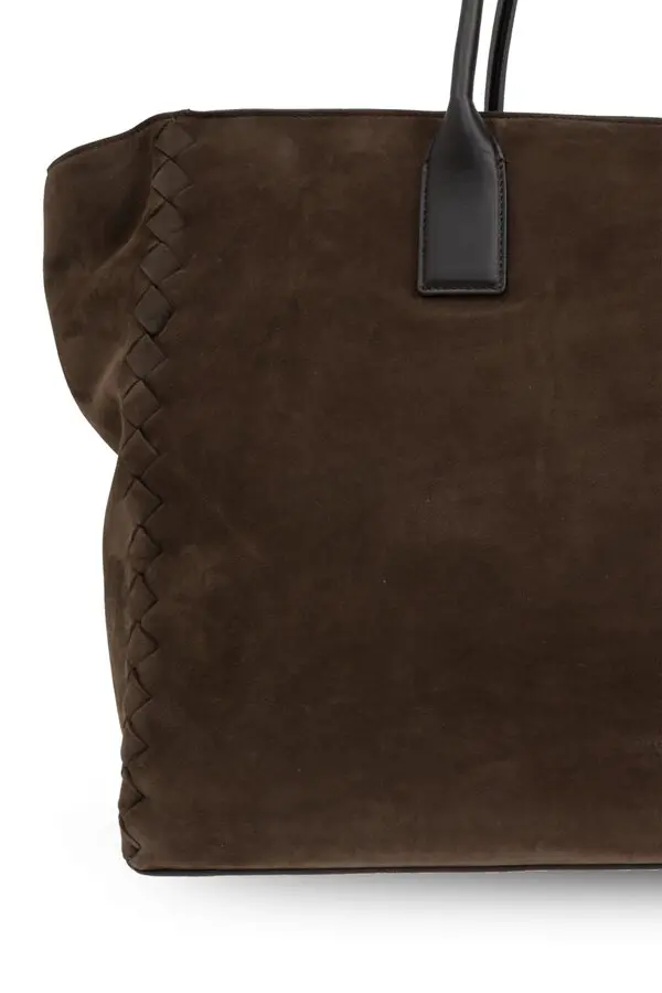 Bottega Veneta Large Zipped Cabat Tote - Brown