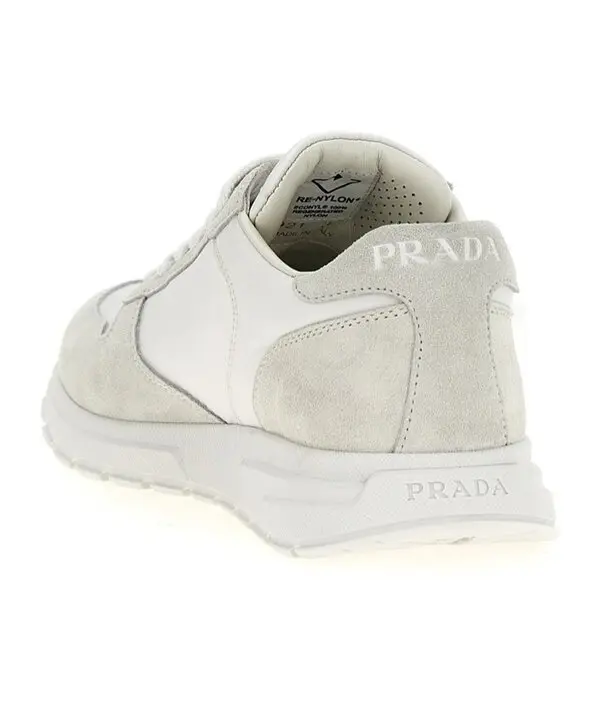 Prada Panelled Lace-up Sneakers - White