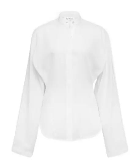 Alaïa Band Collar Blouse - White
