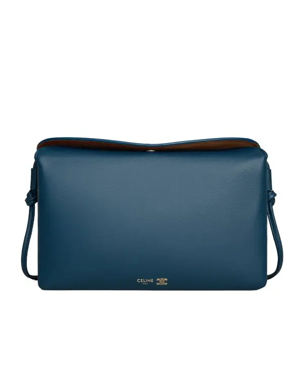 Celine Trio Flap In Smooth Lambskin - Blue