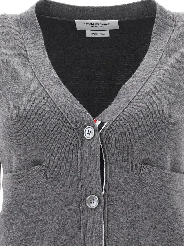Thom Browne 4-bar V-neck Knit Cardigan
