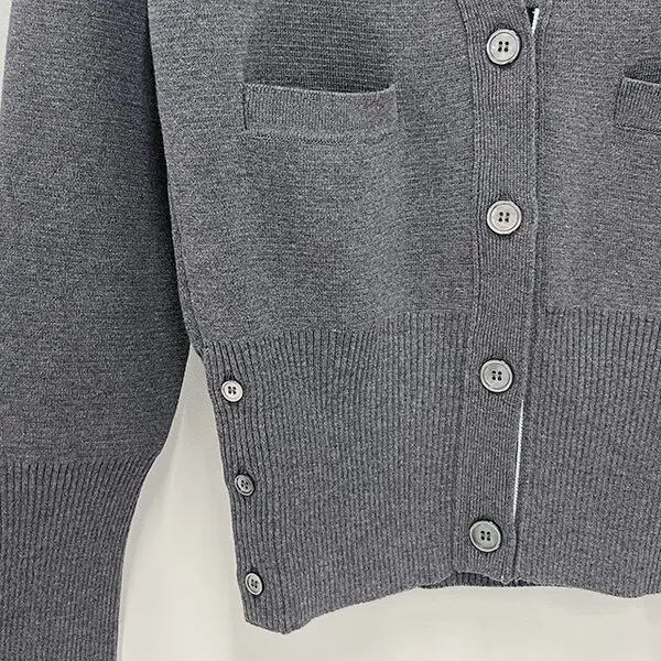 Thom Browne 4-bar V-neck Knit Cardigan