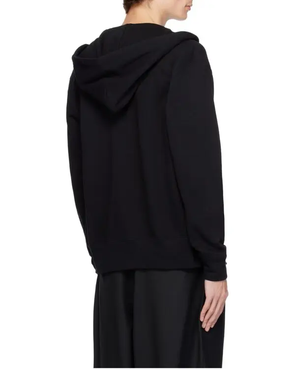 Play Comme Des Garcon Logo Embroidered Zip-up Hoodie - Black