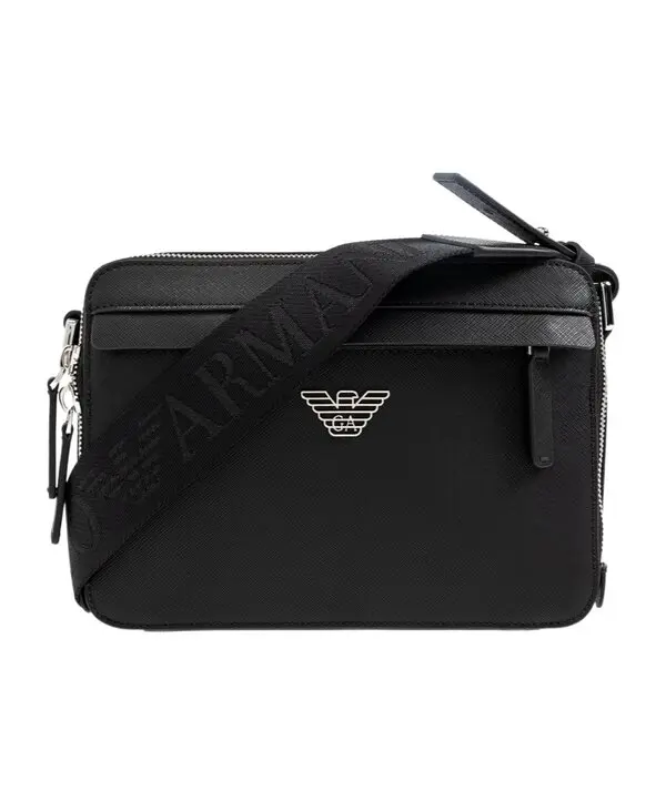 Emporio Armani Asv Eagle Plate Mini Camera Bag - Black