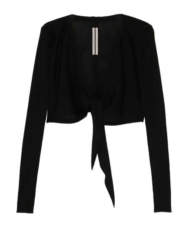 Rick Owens V-neck Tie-fastening Cardigan - Black