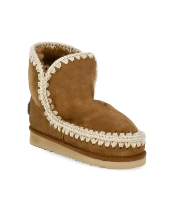 Mou Eskimo 18 Contrast Stitched Ankle Boots - Brown