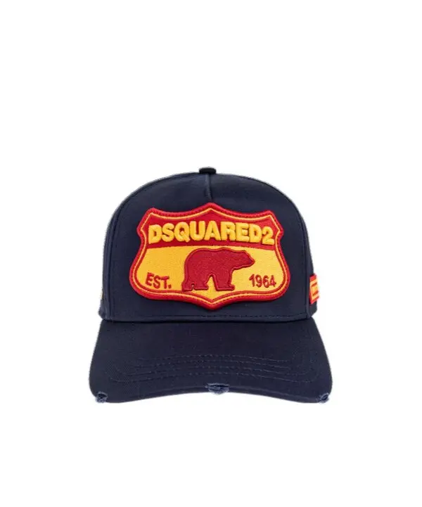 Dsquared2 Baseball Cap With Bear Patch - Black