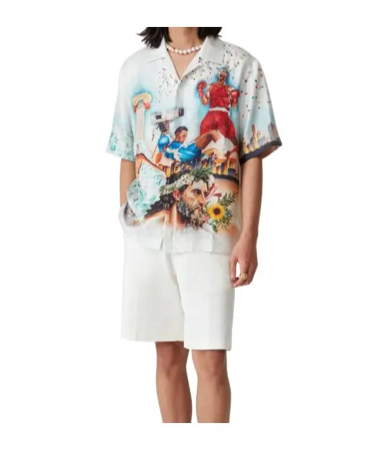 Casablanca Celebration Du Sport Satin Shirt - White