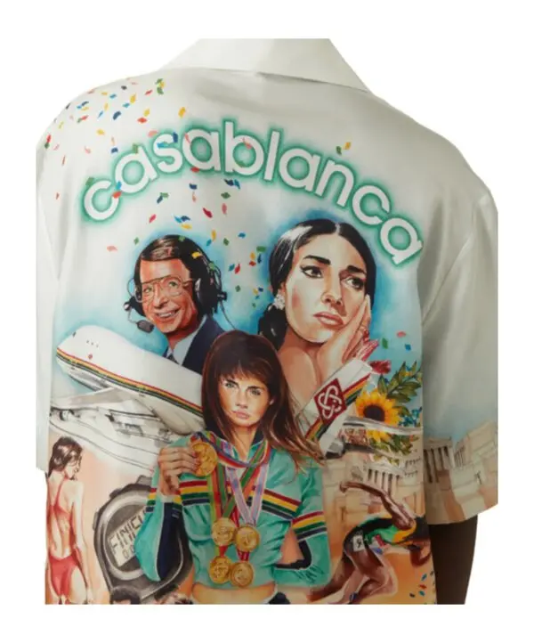 Casablanca Celebration Du Sport Satin Shirt - White