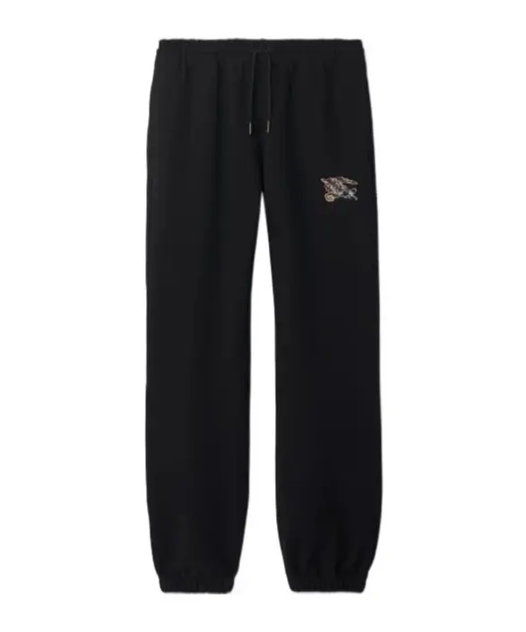 Burberry Embroidered Cotton Sweatpants - Black