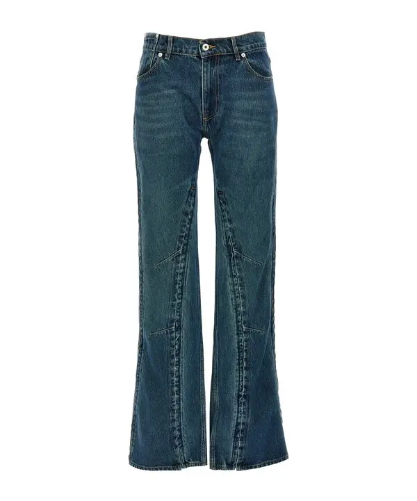 Y/project Faded Effect Flared Jeans - Blue
