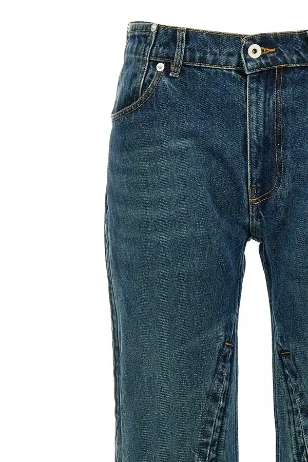 Y/project Faded Effect Flared Jeans - Blue