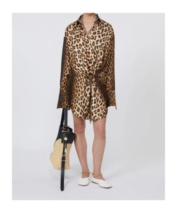 Sportmax Leopard Print Lace Mini Dress