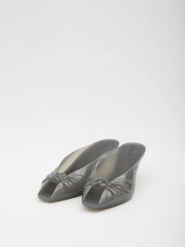 Chloé Jelly Twist Detailed Slip-on Mules - Gray