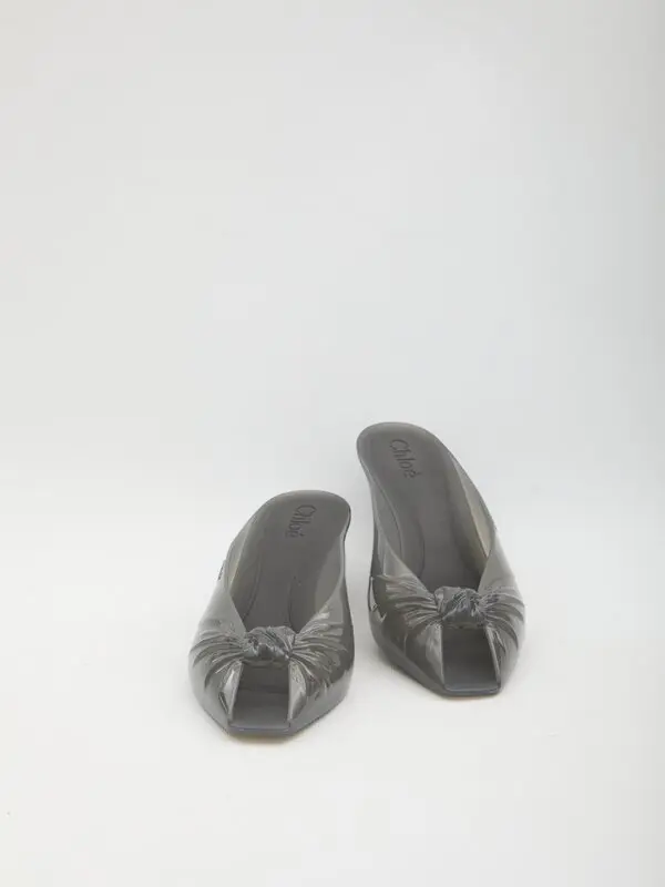 Chloé Jelly Twist Detailed Slip-on Mules - Gray