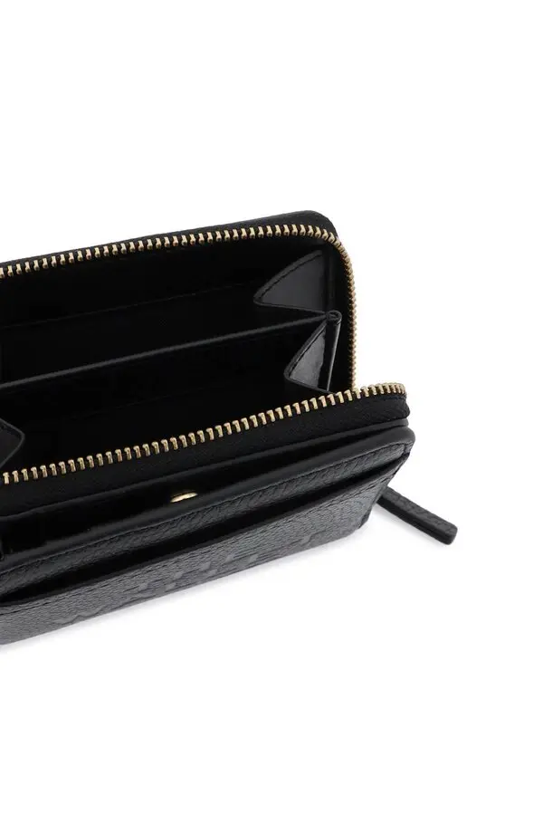 Marc Jacobs Logo Printed Zipped Mini Compact Wallet - Black