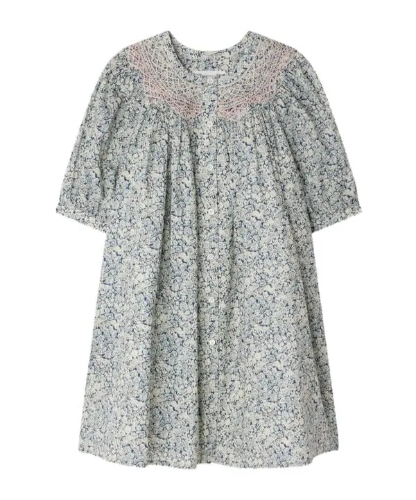 Bonpoint Floral Printed Crewneck Dress