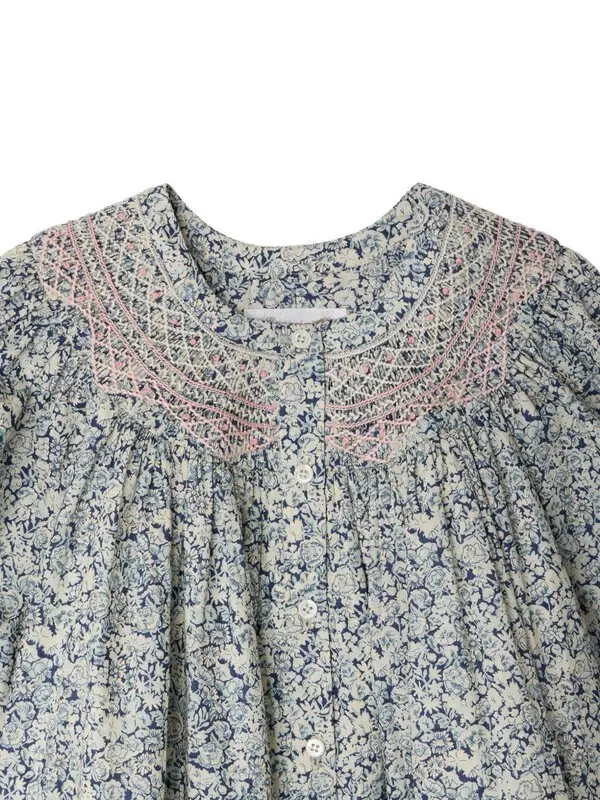 Bonpoint Floral Printed Crewneck Dress