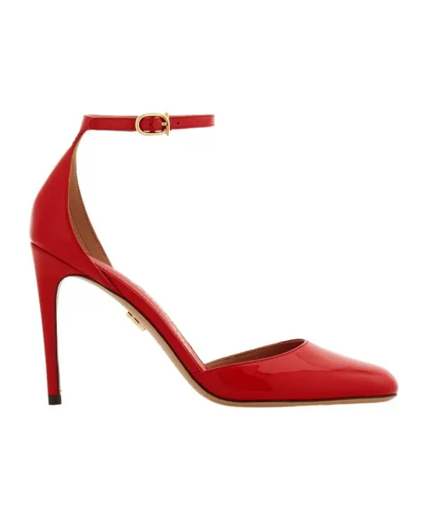 FERRAGAMO Stiletto Pumps With Gancini Buckle Ankle Strap