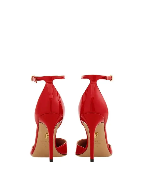 FERRAGAMO Stiletto Pumps With Gancini Buckle Ankle Strap