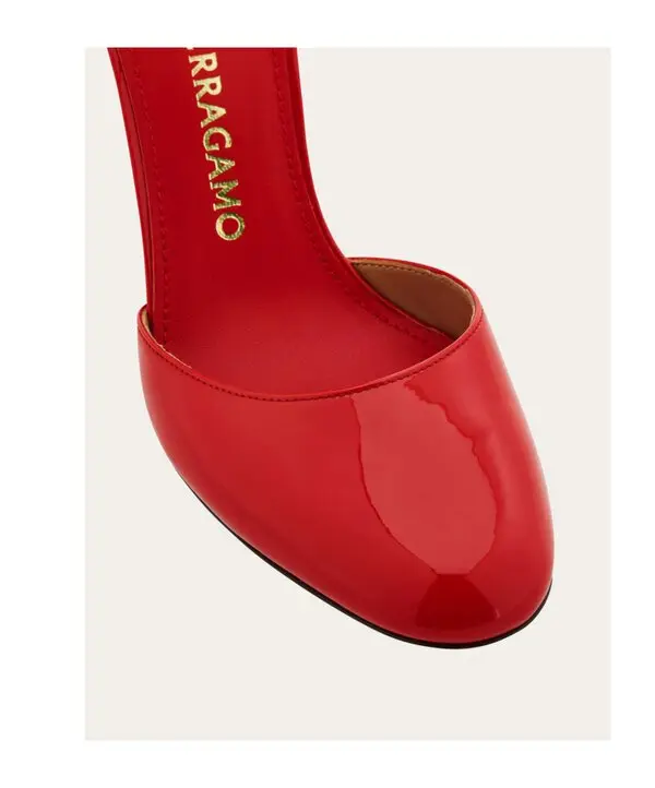 FERRAGAMO Stiletto Pumps With Gancini Buckle Ankle Strap