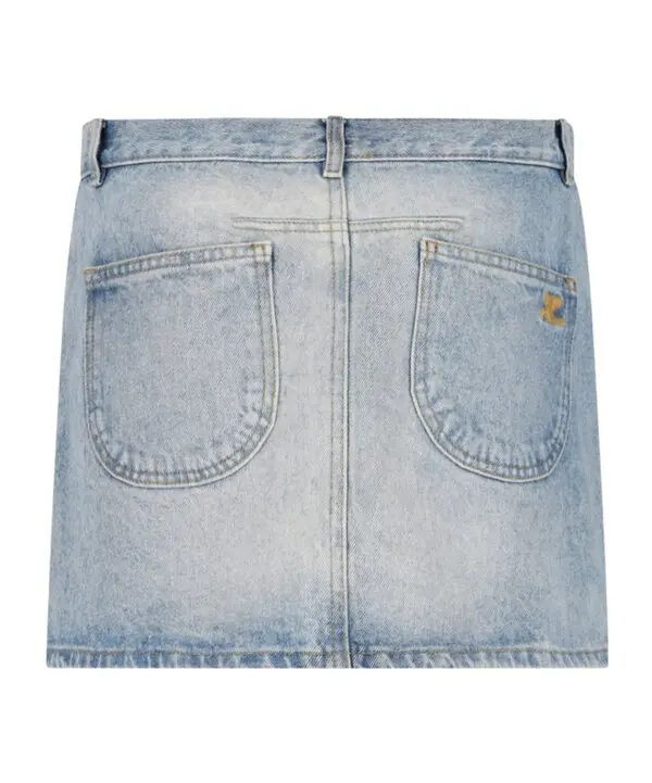COURREGES Courrèges Multiflex Denim Mini Skirt - Gray
