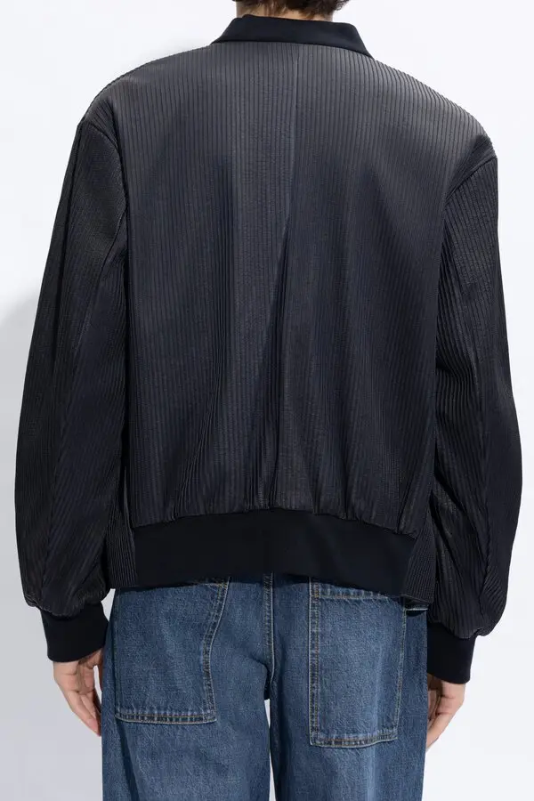 Giorgio Armani Zip Ribbed Jacket - Black