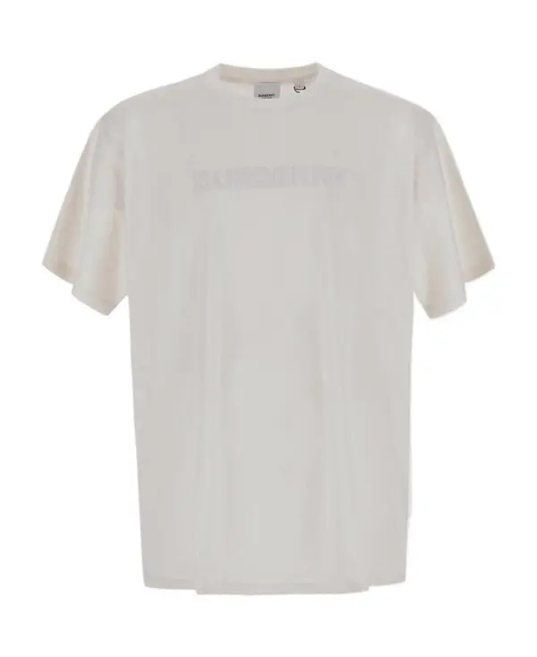 Burberry Logo Detailed Crewneck T-shirt - White