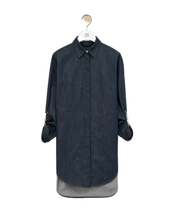 Loewe Chain-detailed Denim Shirt Dress