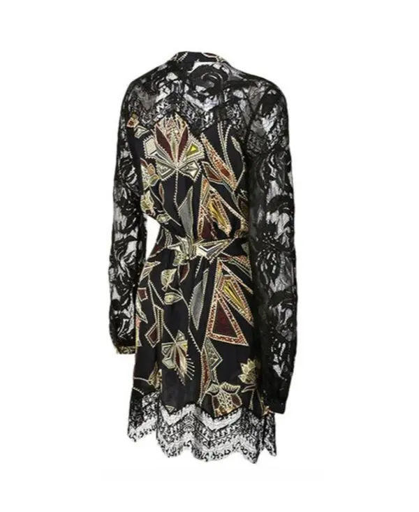 Just Cavalli Lace Long-sleeve Dress