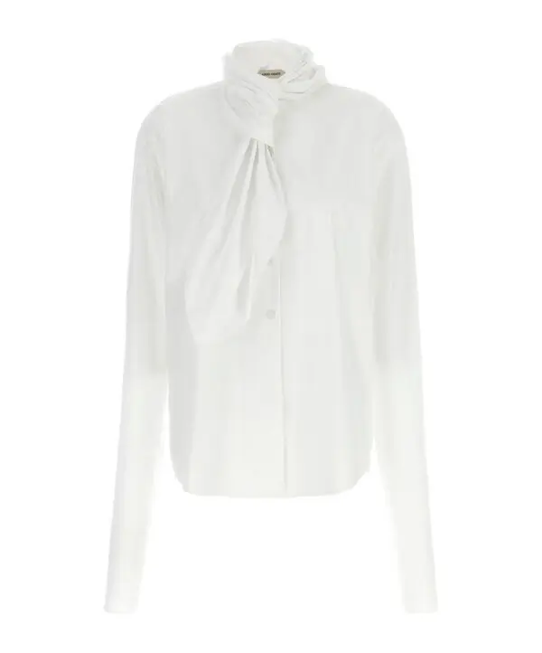 Alberta Ferretti Knot Detail Poplin Shirt - White