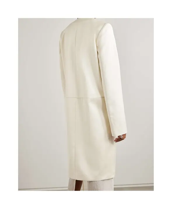 TOTEME Collarless Silk Coat - White