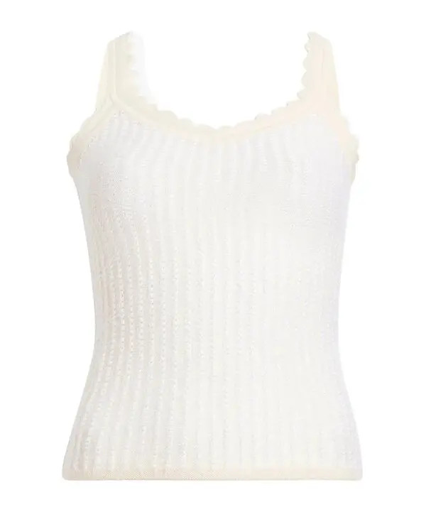 Khaite Ennio Scalloped Edge Knitted Tank - White